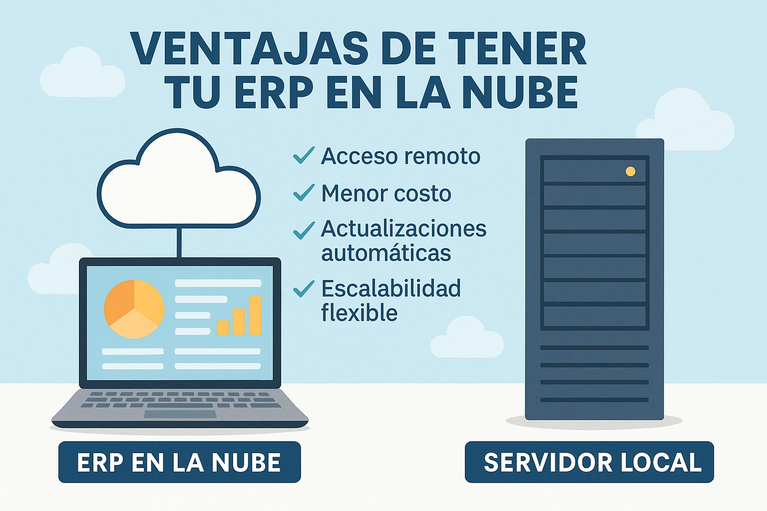 Ventajas de tener tu ERP en la nube en lugar de en servidor local
